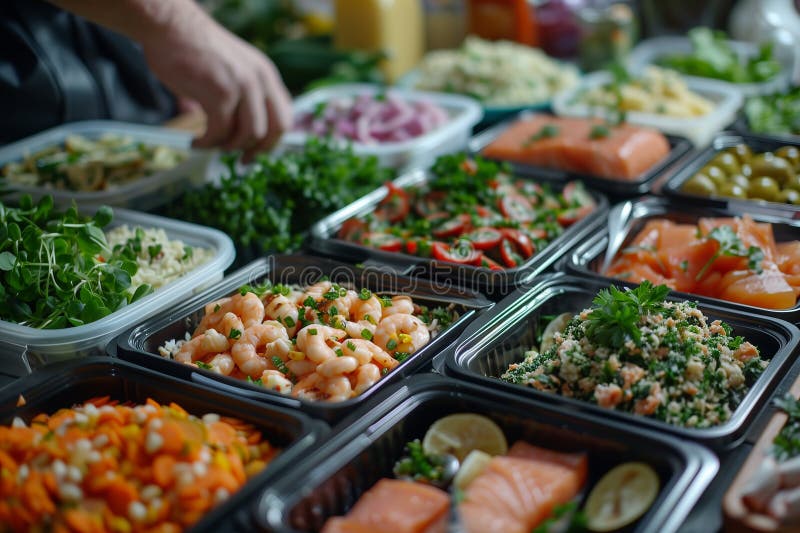 Healthy Diet Concept, Meal Prep, a Meal Prep Scene with Multiple ...