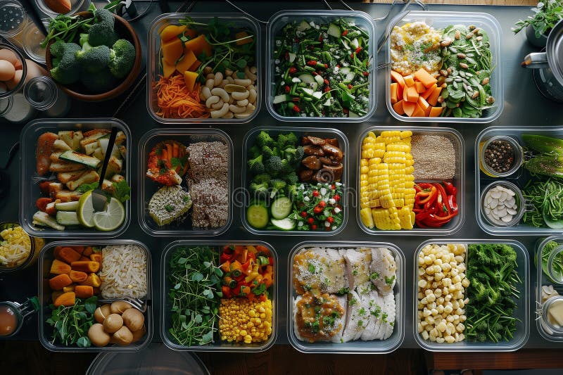 Healthy Diet Concept, Meal Prep, a Meal Prep Scene with Multiple ...