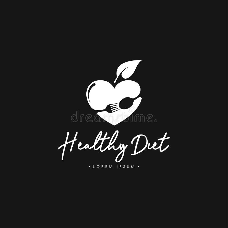 Healthy Diet Logo Template Vector on Isolated White Background Stock ...