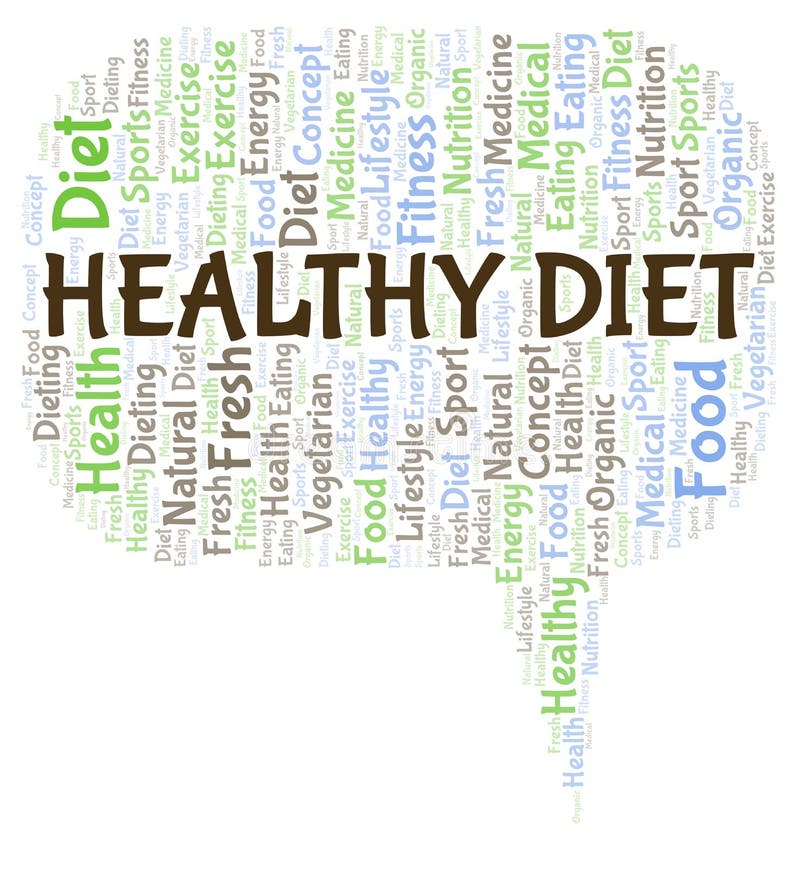 Healthy Diet word cloud stock illustration. Illustration of fonts ...