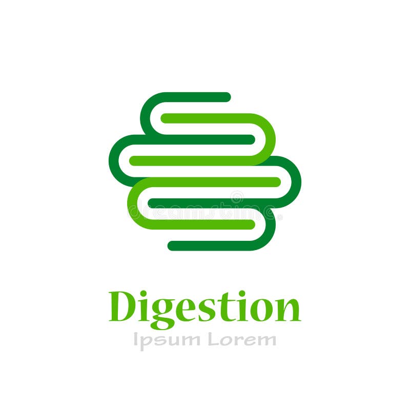Healthy Digestion Logotype Design Template. Colon Intestine Logo ...