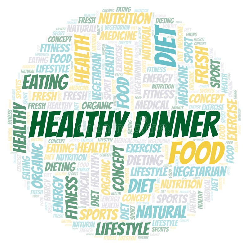 Healthy Dinner word cloud stock illustration. Illustration of natural ...