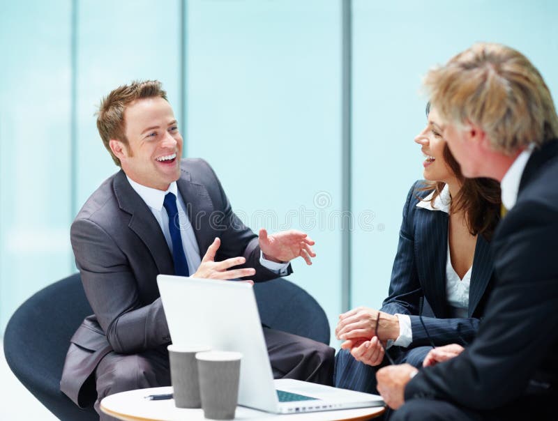 Healthy Discussion between Executives. Portrait of Executives Having ...
