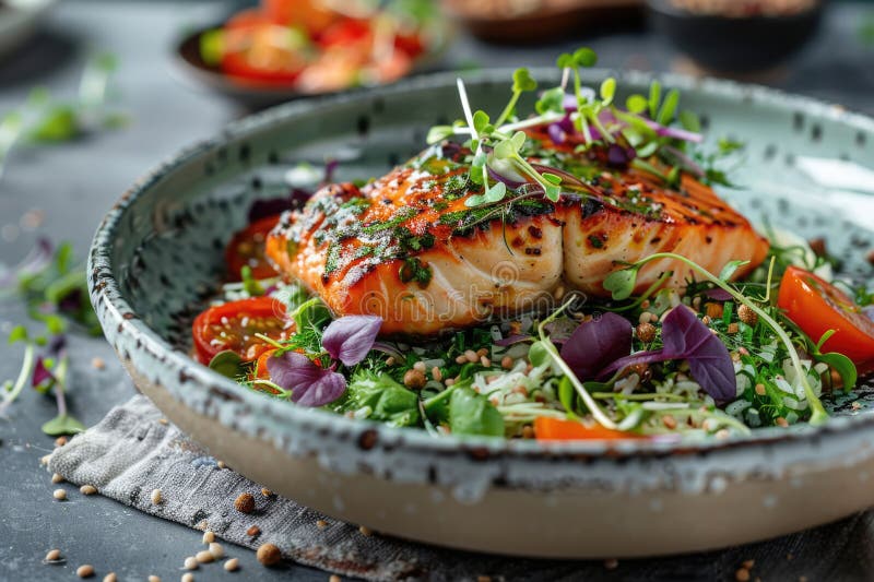 Healthy Dish Prepared with Microgreens Stock Image - Image of radish ...