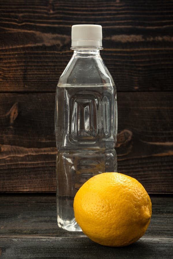 Healthy Drinking - Lemon and Lemonade in Plastic Bottle Stock Image ...