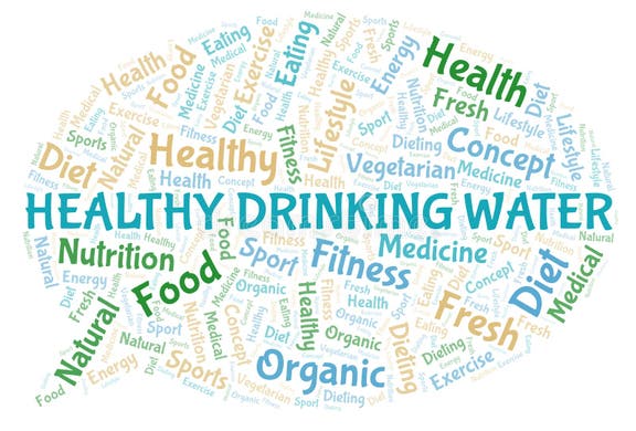 Healthy Drinking Water Word Cloud Stock Illustration - Illustration of ...