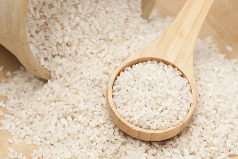 Healthy Dry Brown Rice in a Spoon Stock Image - Image of uncooked ...