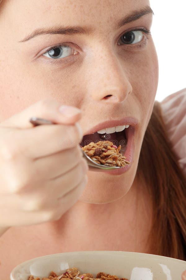 Healthy eating stock image. Image of face, happy, flakes - 12577019