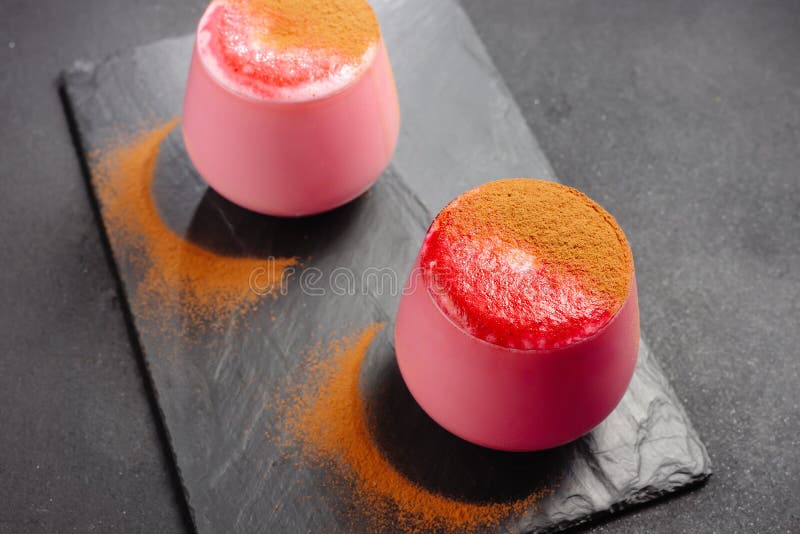 Healthy Eating, Coffee-free Mornings. a Cup of Beet Juice Latte Stock ...