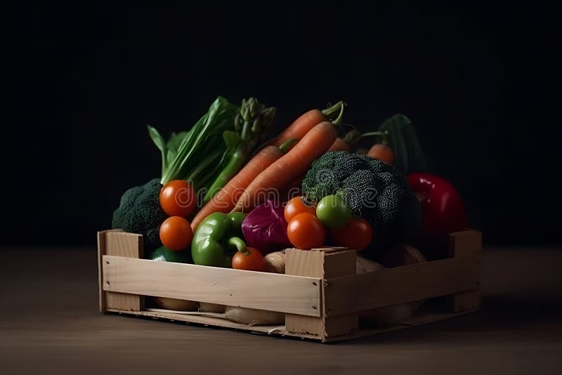 Healthy Eating Concept. Box with Vegetables Stock Photo - Image of ...