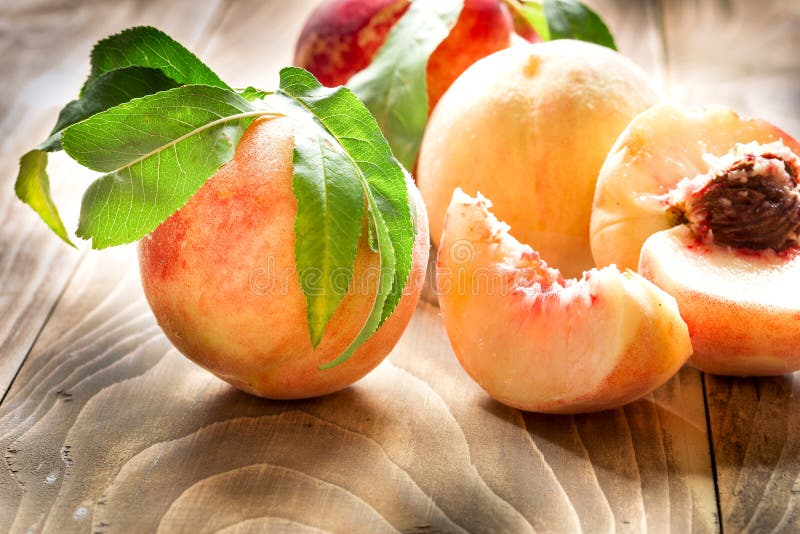 Healthy Eating - Juicy and Healthy Organic Peach Stock Photo - Image of ...