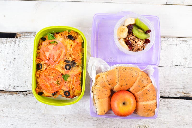 Healthy Eating for Lunch To Work. Food in the Office Stock Photo ...