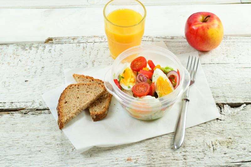 Healthy Eating for Lunch To Work. Food in the Office Stock Image ...