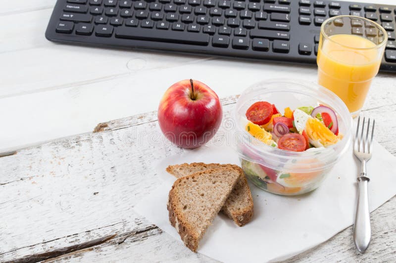 Healthy Eating for Lunch To Work. Food in the Office Stock Photo ...