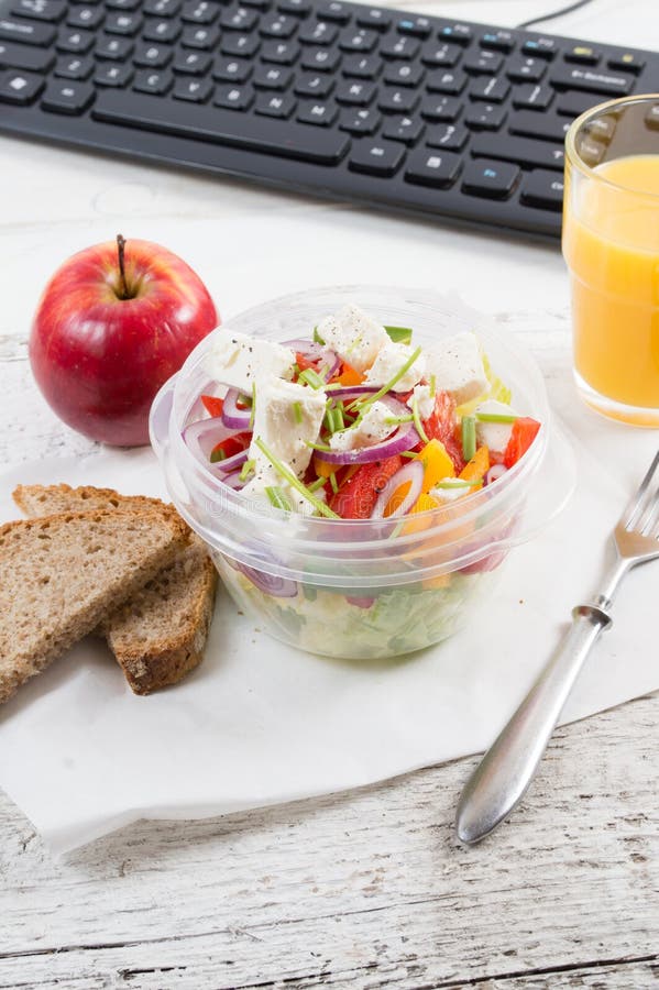 Healthy Eating for Lunch To Work. Food in the Office Stock Photo ...