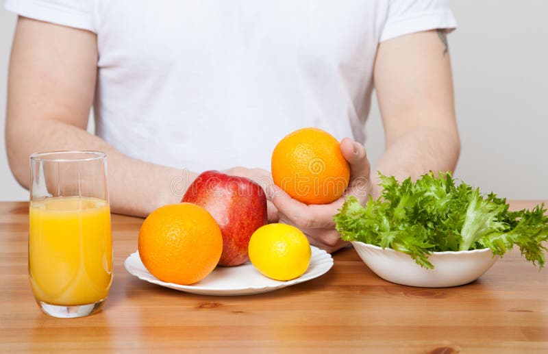 Healthy eating for man stock photo. Image of meal, male - 70191398