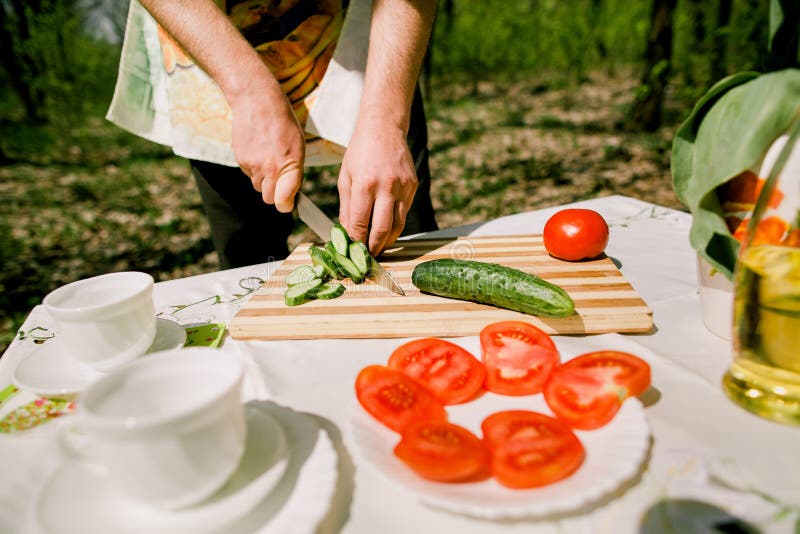 Healthy Eating Picnic with Vegetables Outdoors Stock Photo - Image of ...