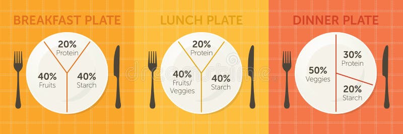 Healthy Eating Plate Diagram Stock Vector - Illustration of knife ...