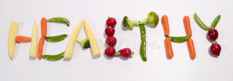 Healthy Eating Written in Fresh Veg Stock Photo - Image of orange ...