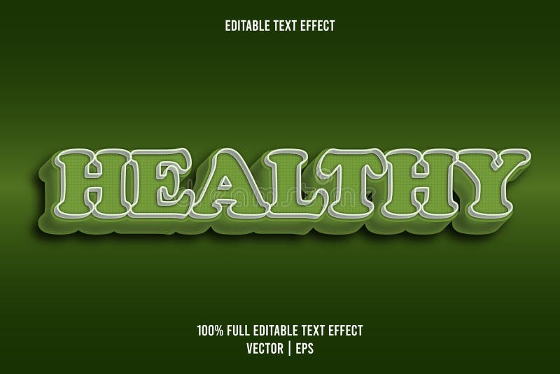 Healthy Editable Text Effect Comic Style Stock Vector - Illustration of ...