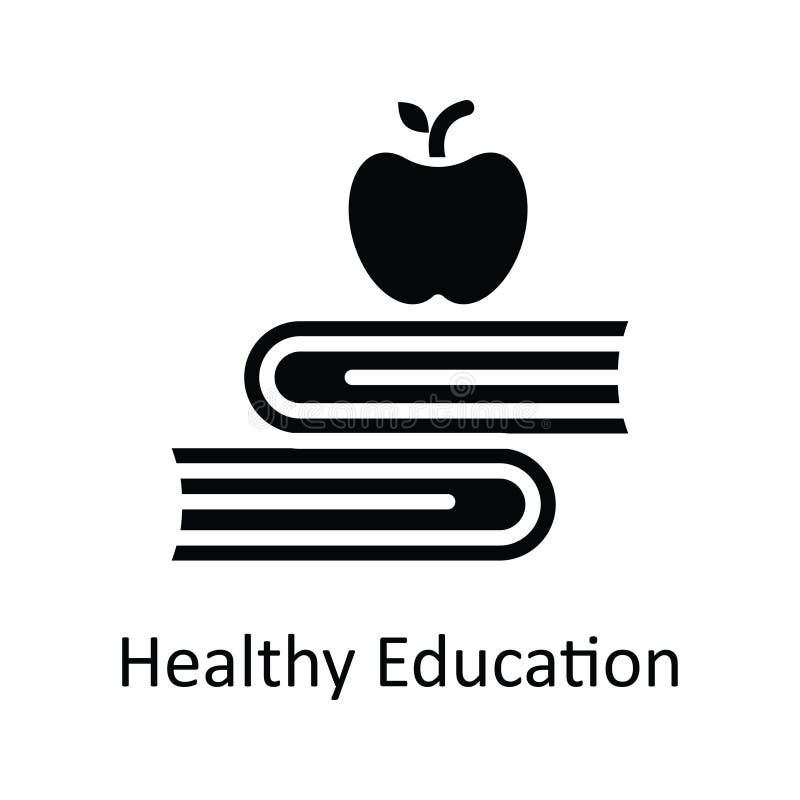 Healthy Education Vector Solid Icon Design Illustration. Educational Technology Symbol on White ...