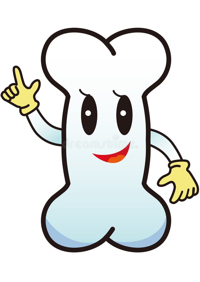 Healthy and Energetic Cute Bone Character Stock Vector - Illustration ...