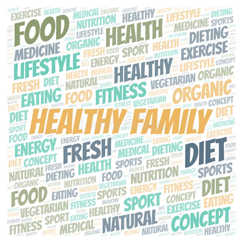 Healthy Family word cloud. stock illustration. Illustration of colors ...