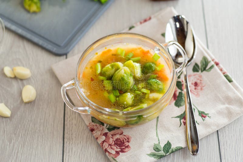 Healthy First Course with Brussels Sprouts Stock Photo - Image of ...