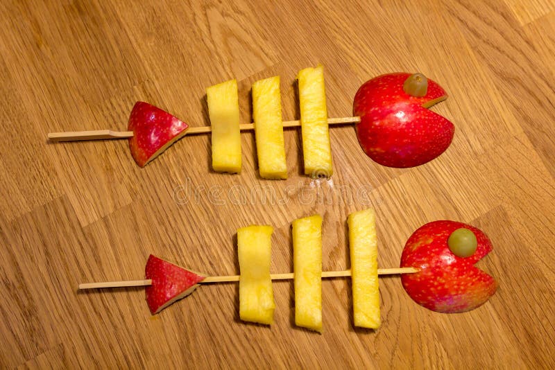 Healthy Fish Made by Different Type of Fruits Stock Image - Image of ...