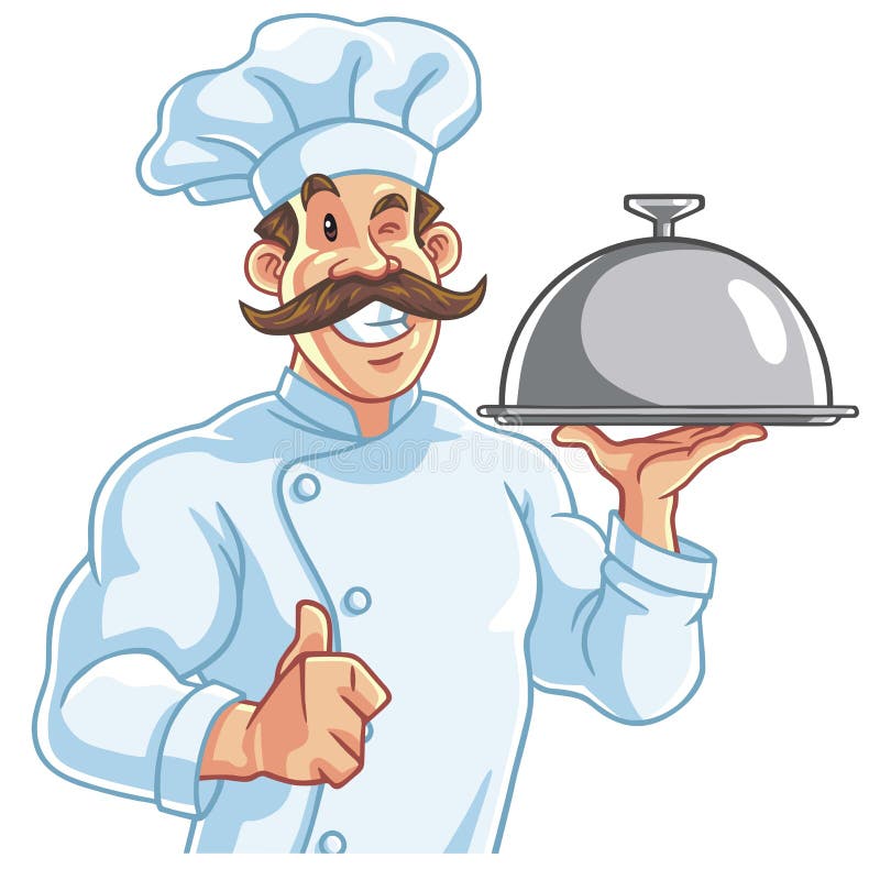 Healthy Fit Muscly Chef stock vector. Illustration of serving - 74070642