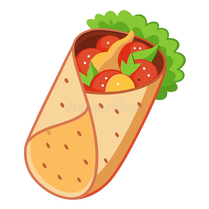 Healthy, Flat-style Shawarma Drawing Stock Vector - Illustration of ...