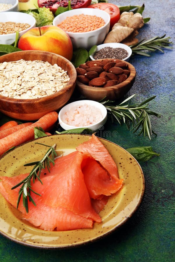 A Selection of Raw Fish Laid Side by Side in a Supermarket. Healthy ...