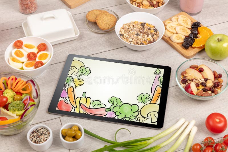 Healthy food composition stock image. Image of information - 137723641