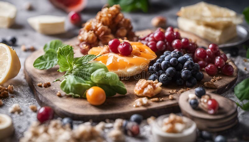 Healthy Food Display Assorted Grains and Vegetables Stock Illustration ...