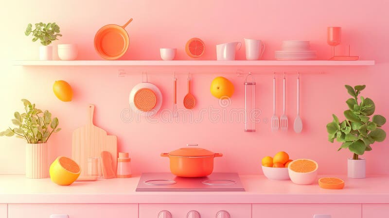 Healthy Food Flat Design Top View Kitchen Animation Complementary Color ...