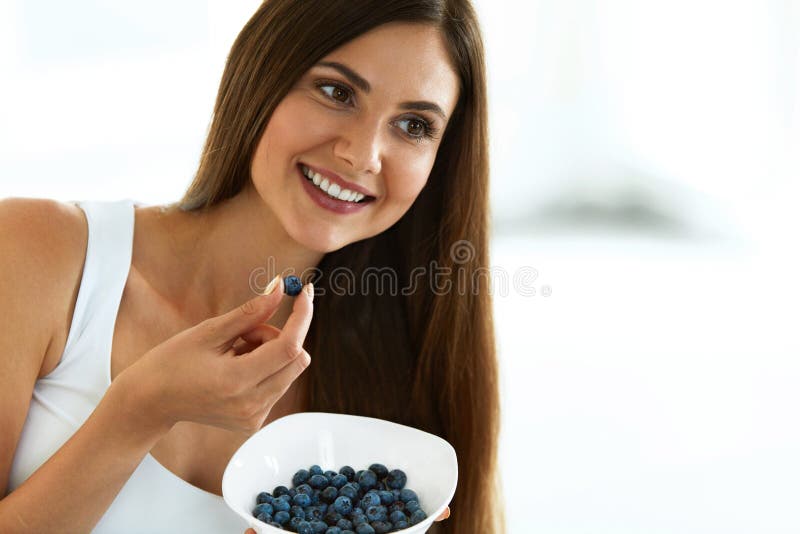 Healthy Food Eating Woman Drinking Smoothie Diet Lifestyle N Stock