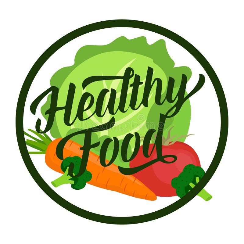 Healthy Food Icon with Vegetables on a White Background Stock ...
