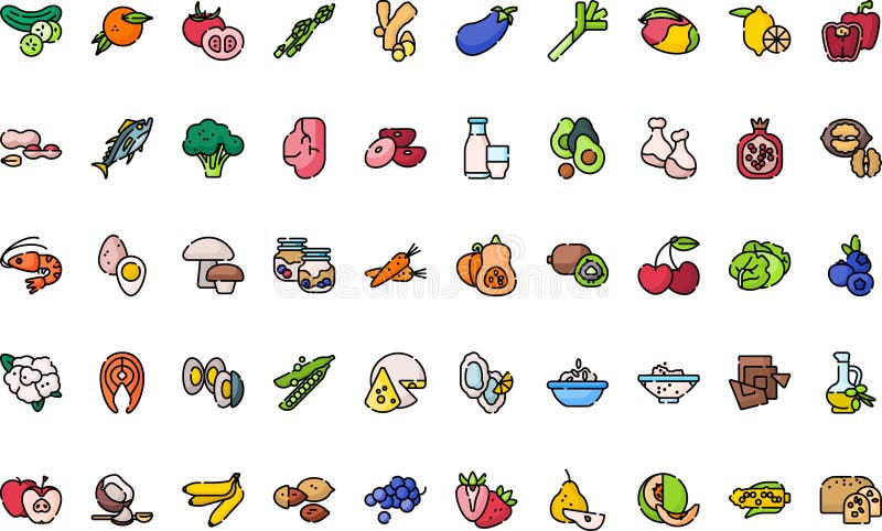Healthy Food Icons High-Quality Vector Icons Collection with Editable ...