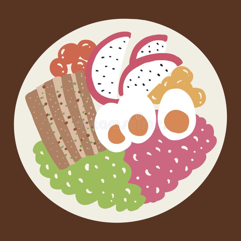 Healthy Food Illustration Corner on the Plate Stock Illustration ...