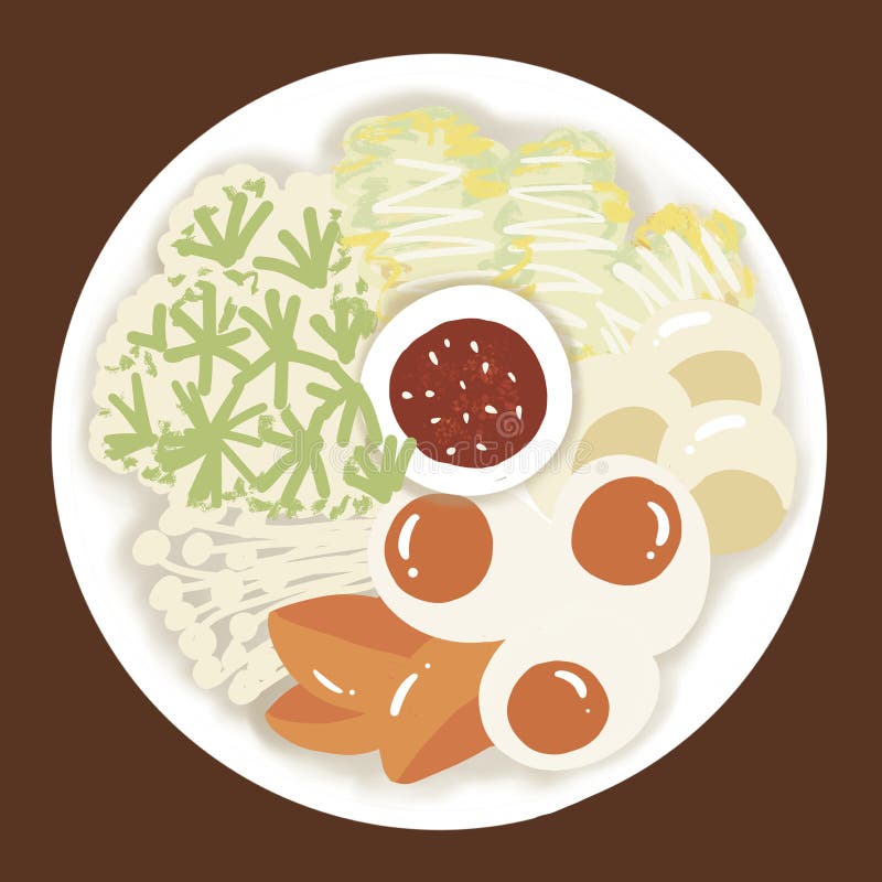 Healthy Food Illustration Corner on the Plate Stock Illustration ...