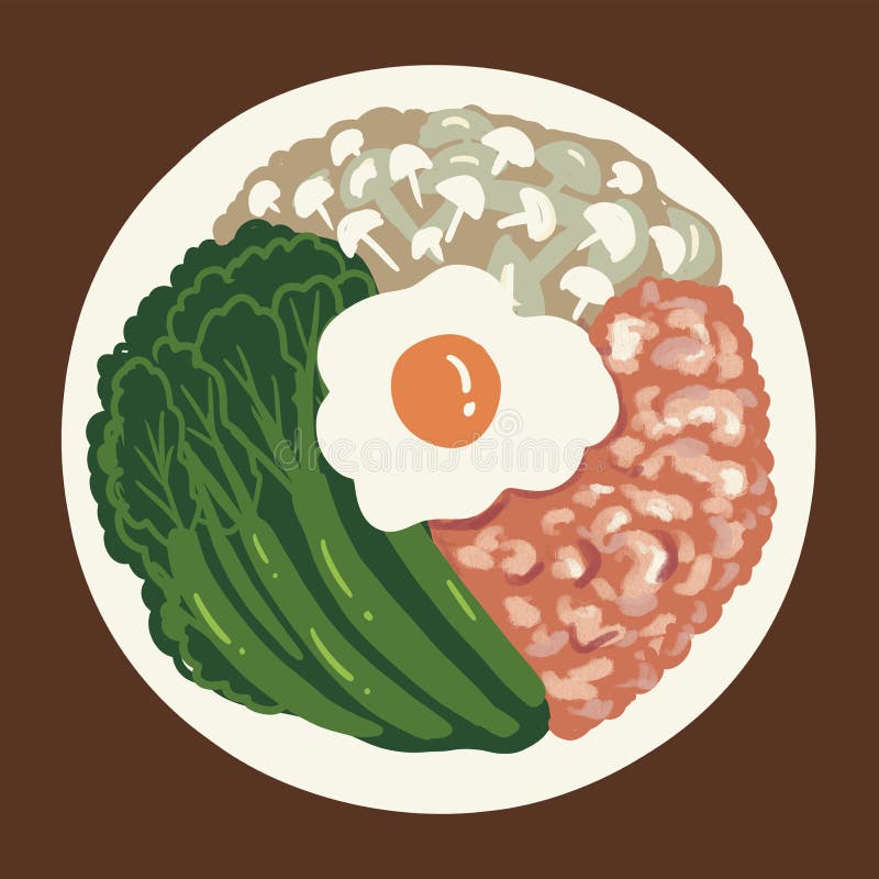 Healthy Food Illustration Corner on the Plate Stock Illustration ...