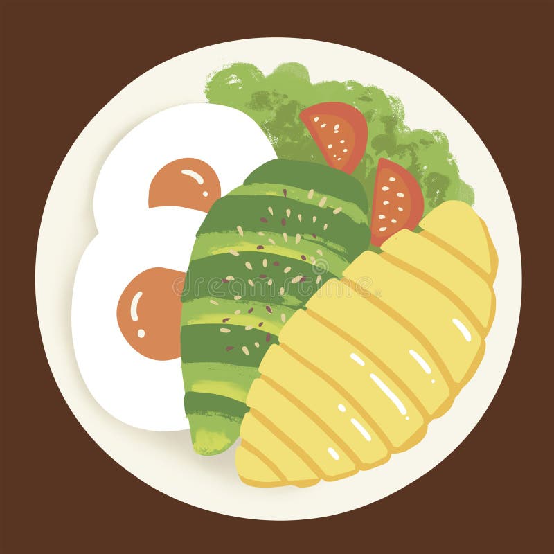 Healthy Food Illustration Corner on the Plate Stock Illustration ...