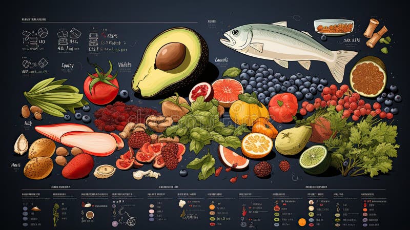 Healthy Food Infographic Template with Copy Space Ai Generated. Stock ...