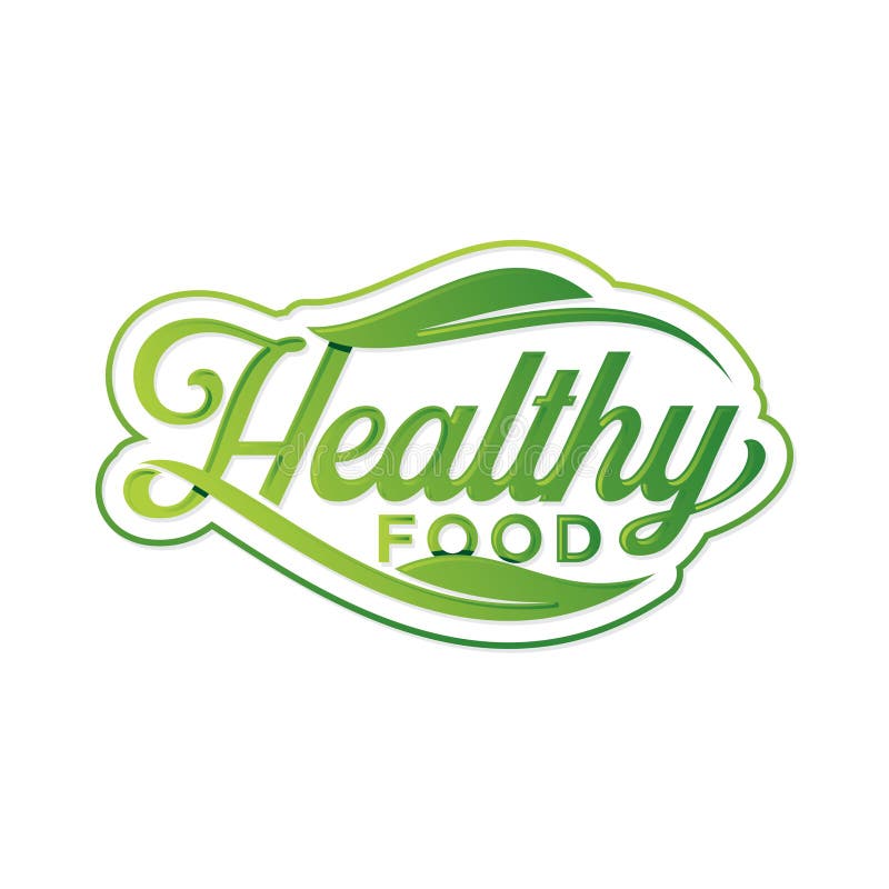 Healthy Food Letter Text Typography for Food Industry Stock Vector ...