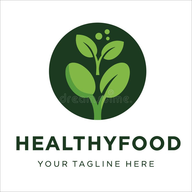 Healthy Food Logo Template, Green Vegetables Stock Illustration ...
