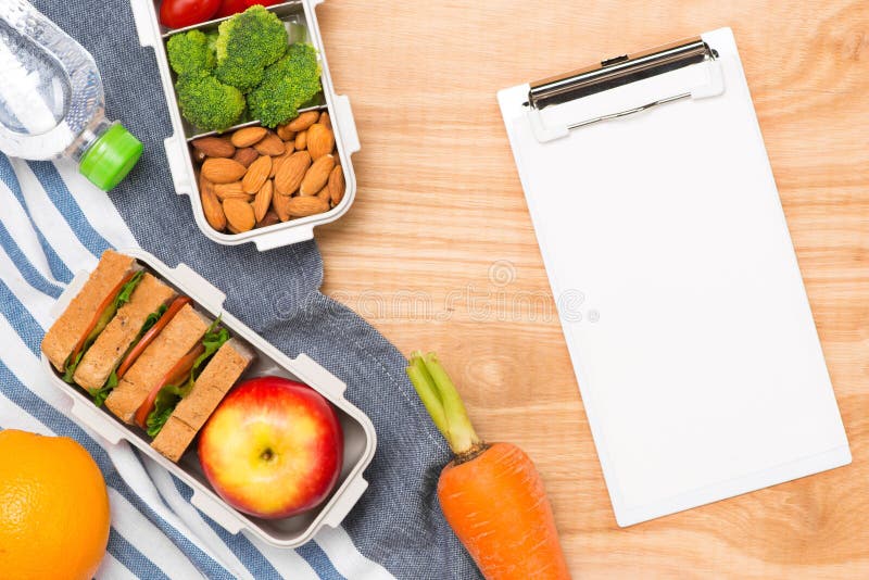 Healthy Food. Lunch Box on the Table Stock Photo - Image of vegetables ...