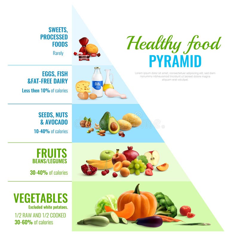 Healthy Food Pyramid Infographics Stock Vector Illustration Of Food
