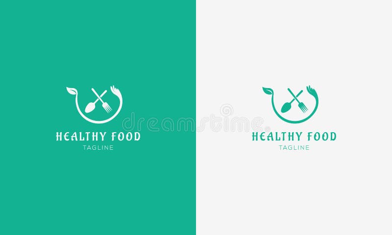 Healthy Food Restaurant Logo Design Stock Illustration - Illustration ...