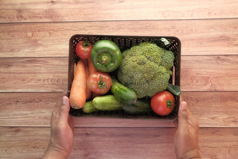 Healthy Food Selection with Fresh Vegetables in a Box Stock Image ...