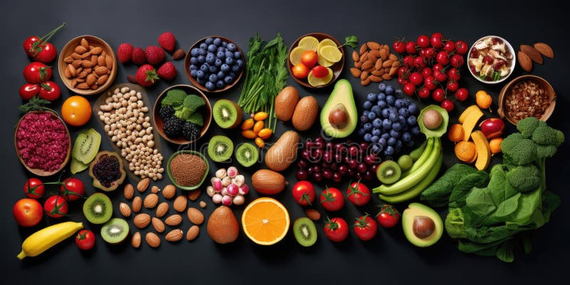 Healthy food selection stock illustration. Illustration of ingredient ...